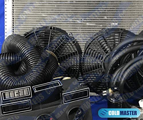 A/C KIT UNIVERSAL UNDER DASH EVAPORATOR HD KIT AIR CONDITIONER 12V 450A-000LR-C CHROME RECTANGULAR LOUVERS