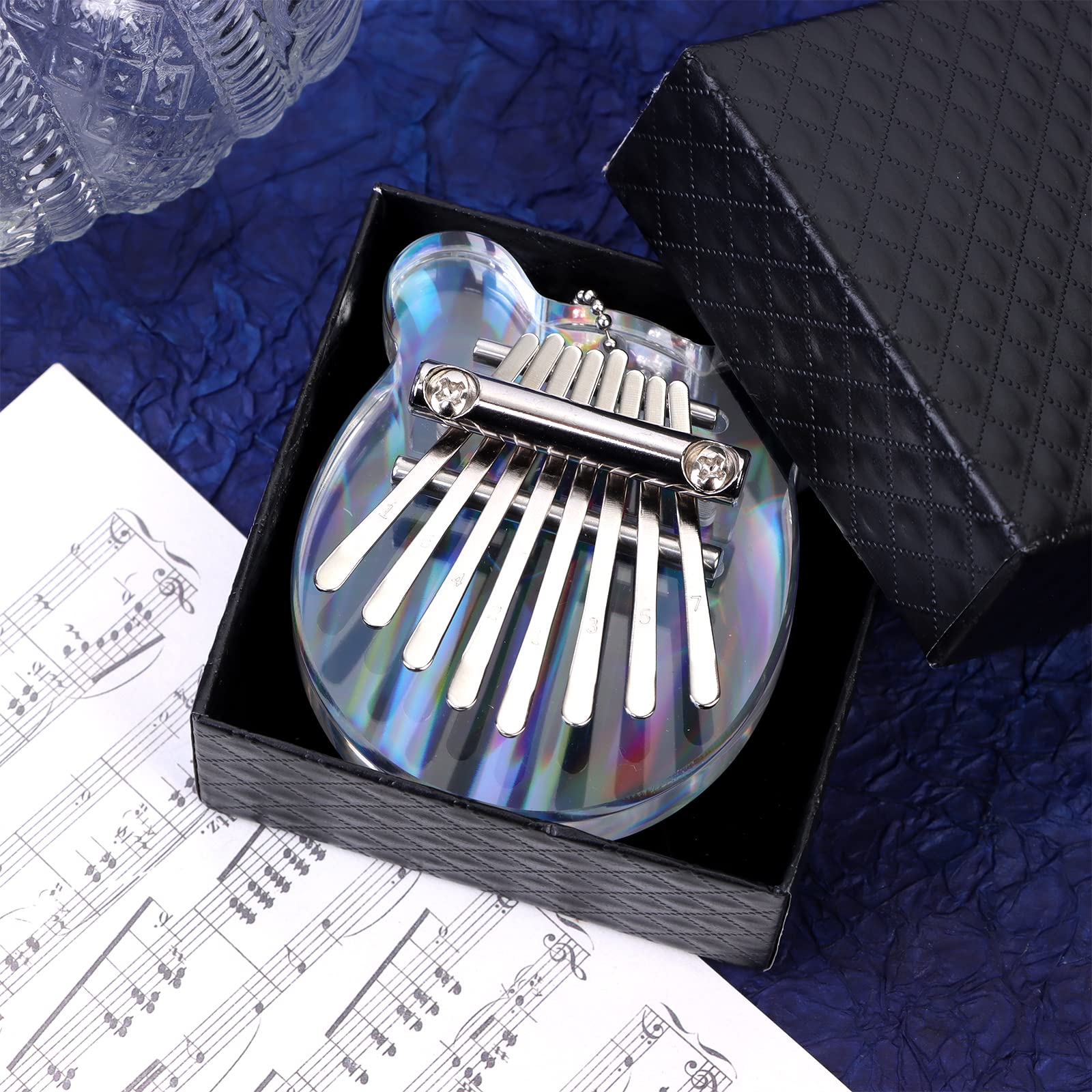 8 Keys Kalimba Thumb Piano, Mini Bear Shaped Acrylic Thumb Piano Portable Kalimba Finger Instrument Gift for Kids Adults Beginners