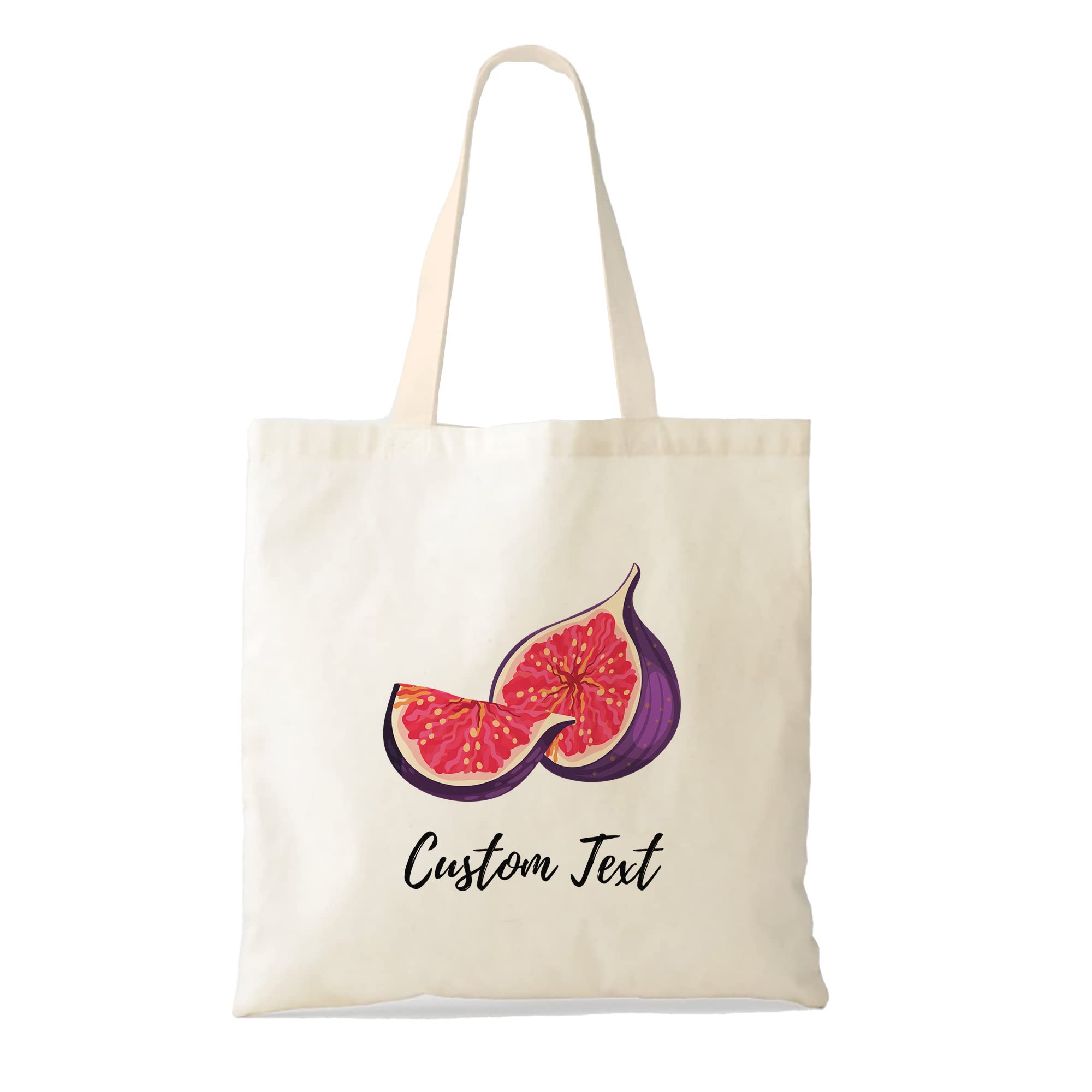 Dancinggoods Personalized Fig Cotton Tote Bag with handle, Canvas Bag