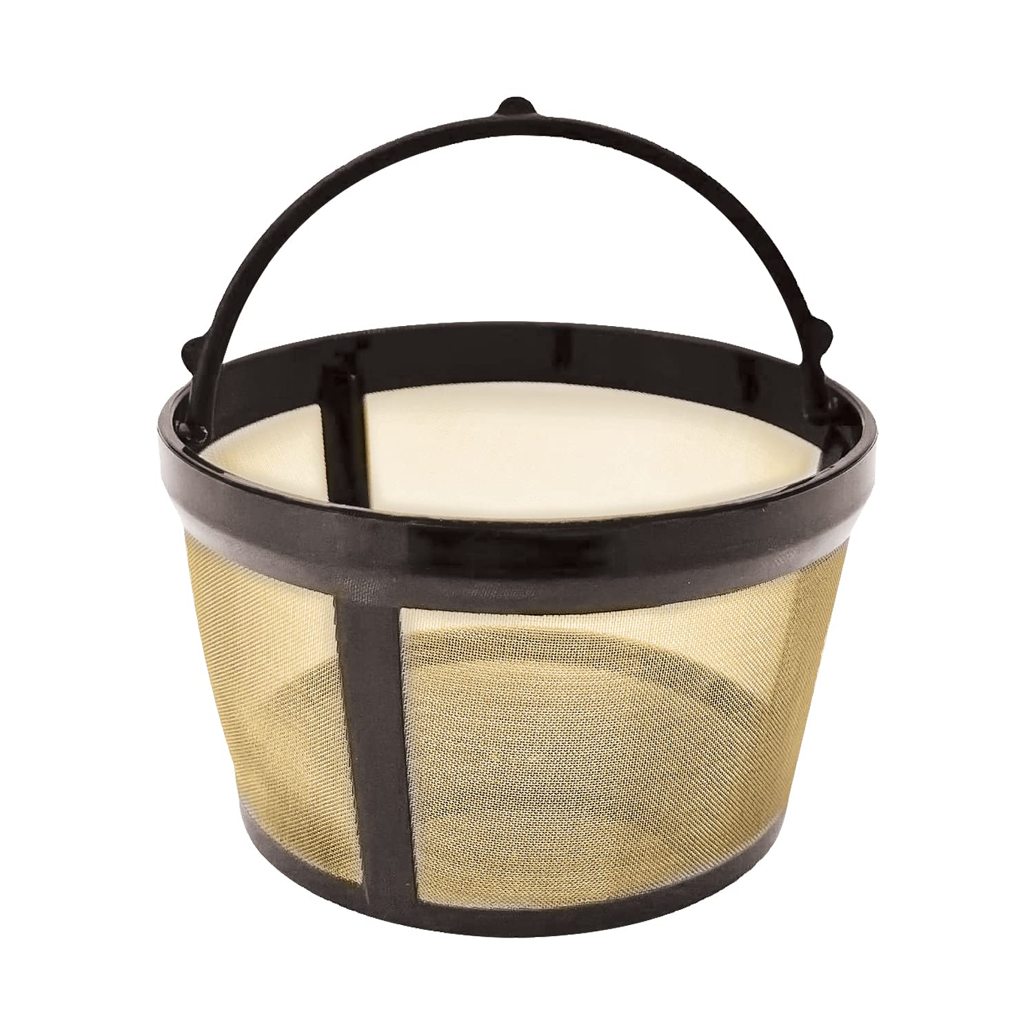 4 Cup Reusable Filter Basket With Closed Bottom Fits MrCoffee Coffee Maker and Brewer - Permanent Filter Replacement for Mr Coffee Gold Tone Basket-Style Filters