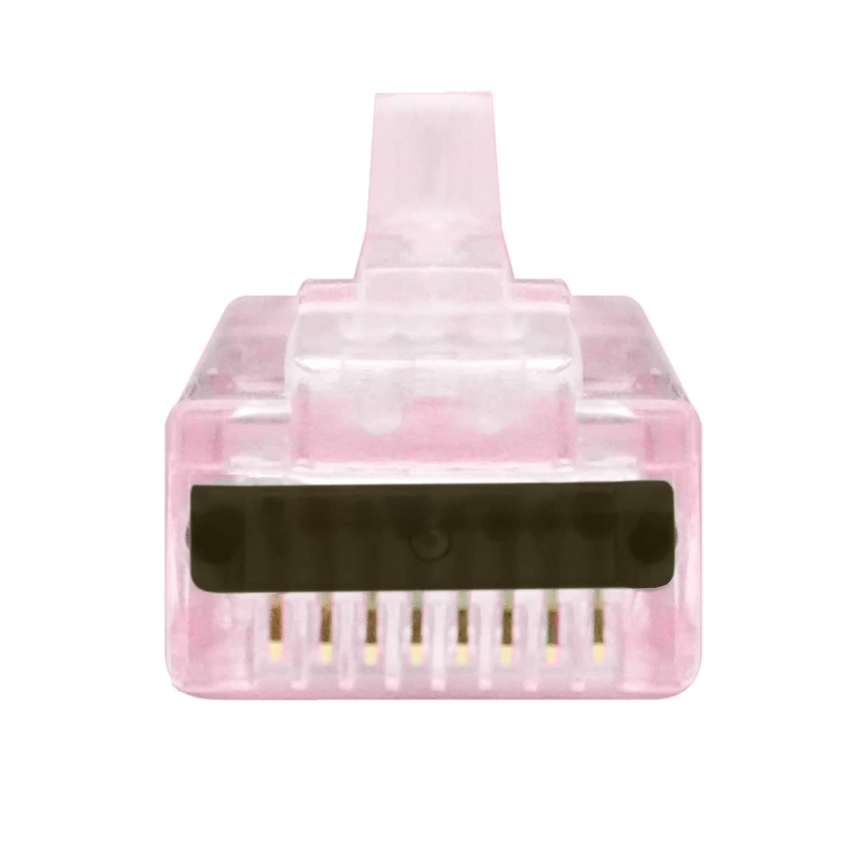 Simply45 ProSeries Unshielded Pass-Through RJ45 Modular Plugs with Cap45 for 23AWG Solid (Cat6/6a UTP) - Red Tint, Hi/Lo Stagger - 100-Pieces - S45-1700P
