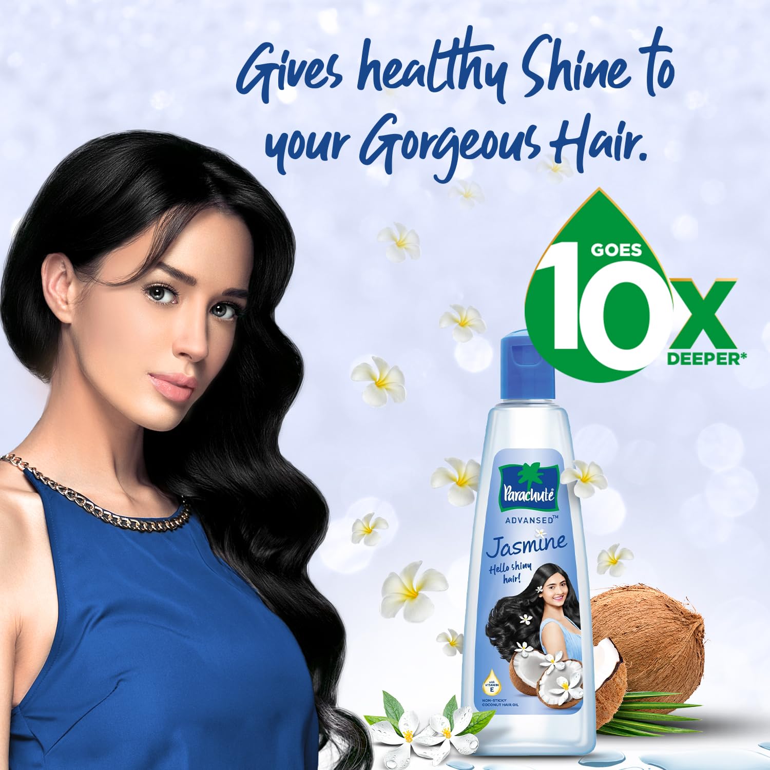 Parachute Advansed Jasmine Enriched Coconut Hair Oil with Vitamin-E | For Scalp Nourishment| Stronger, Softer, Silkier Hair |Non-Sticky | All Hair Types| 6.4 Fl.oz.