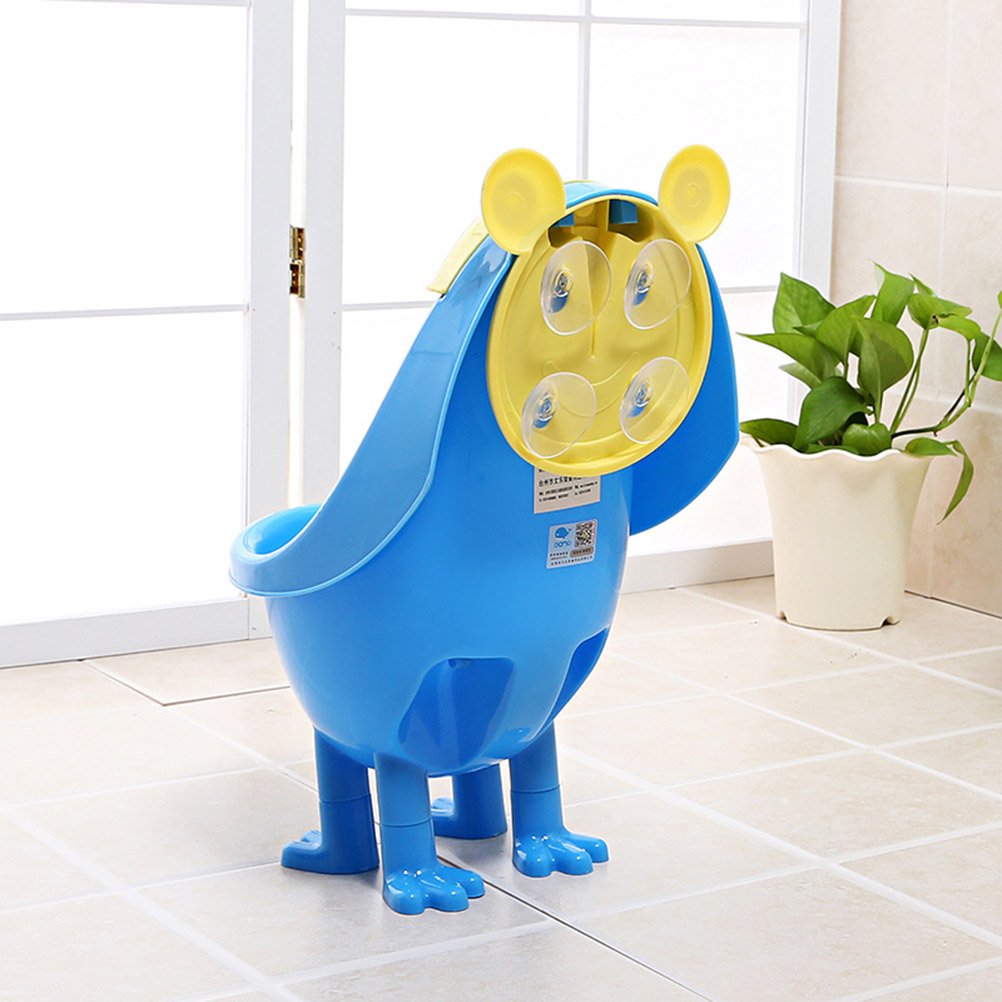 Toyvian Children Boys Potty Toilet Training Urinal with Suction Cup Bathroom Accessories (Blue)