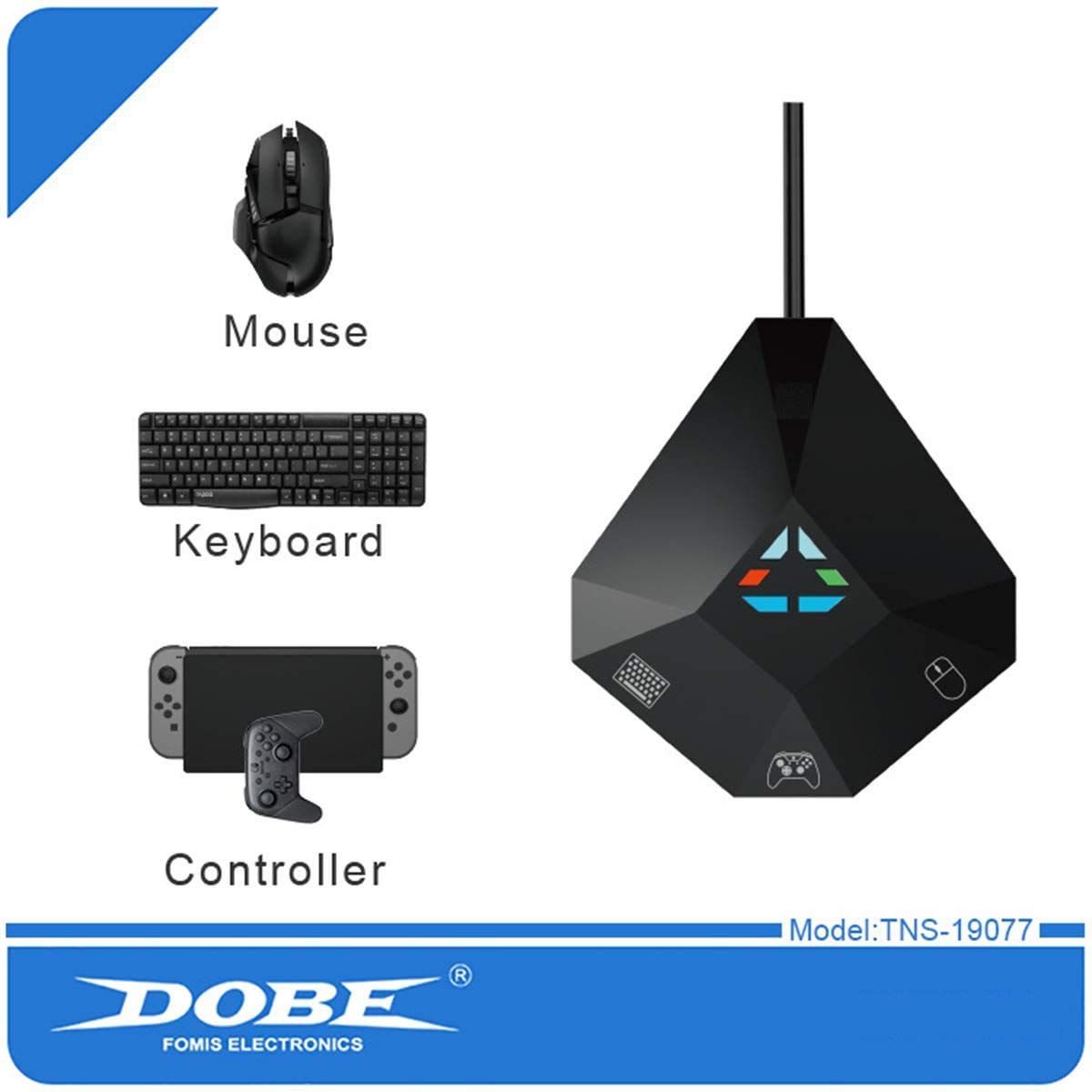 Dobe NS-Switch PS4 PS3 Game Keyboard and Mouse Adapter for PS4, PS3, Xbox one, N-Switch, Host Series Converter(Original Handle Guide Connection)