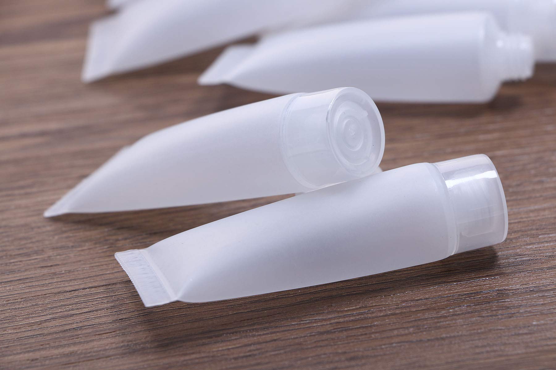 Shapenty 10ml Clear Plastic Empty Tubes Refillable Facial Cleanser Hand Cream Cosmetic Lotion Containers Soft Makeup Sample Holder Bottle Vial Jar Pot Case with Flip Lid for Travel DIY Project, 30PCS
