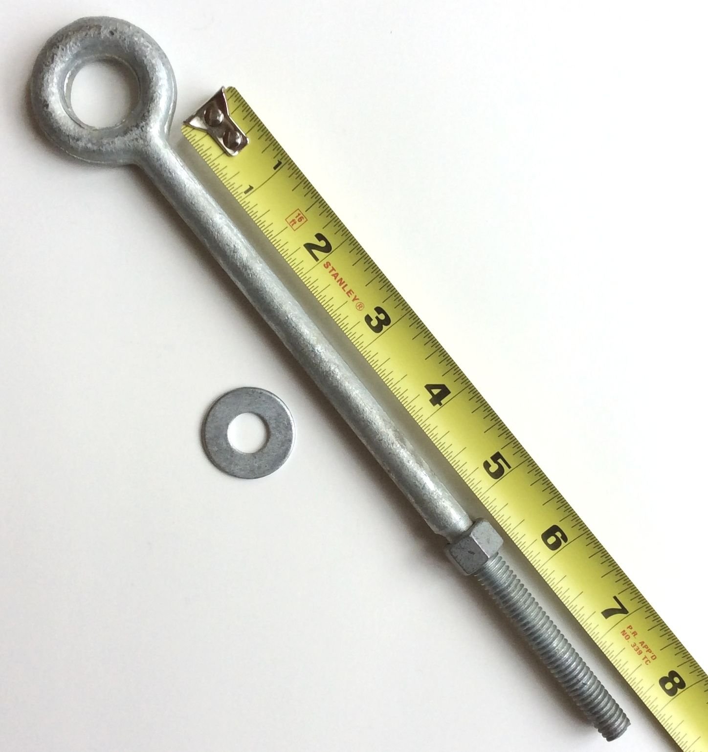 Eye Bolts (6pk) 3/8" x 8" Drop Forged Galv Eye Bolts for Batting Cage Cable Kit