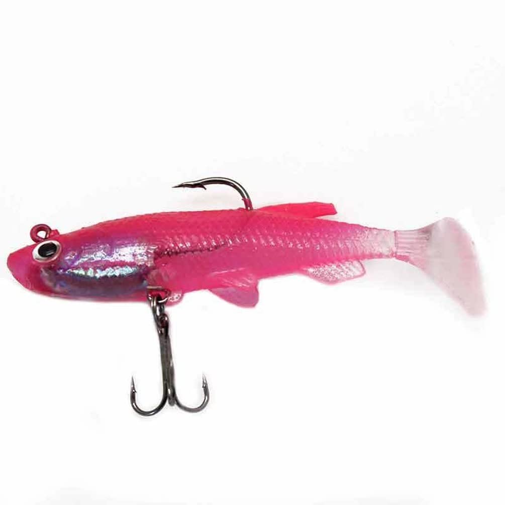 5pcs Fishing Soft Lures Artificial Bionic Swimming Lures 8cm/3.15'' 12g Crankbait Lifelike Soft Baits Swimbait with Hooks Fishing Tackle Lure