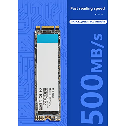AMONIDA Internal Gaming SSD, Computer SSD 500MBS Reading M.2 2280 SATA III 6Gbs for Laptop (256GB)