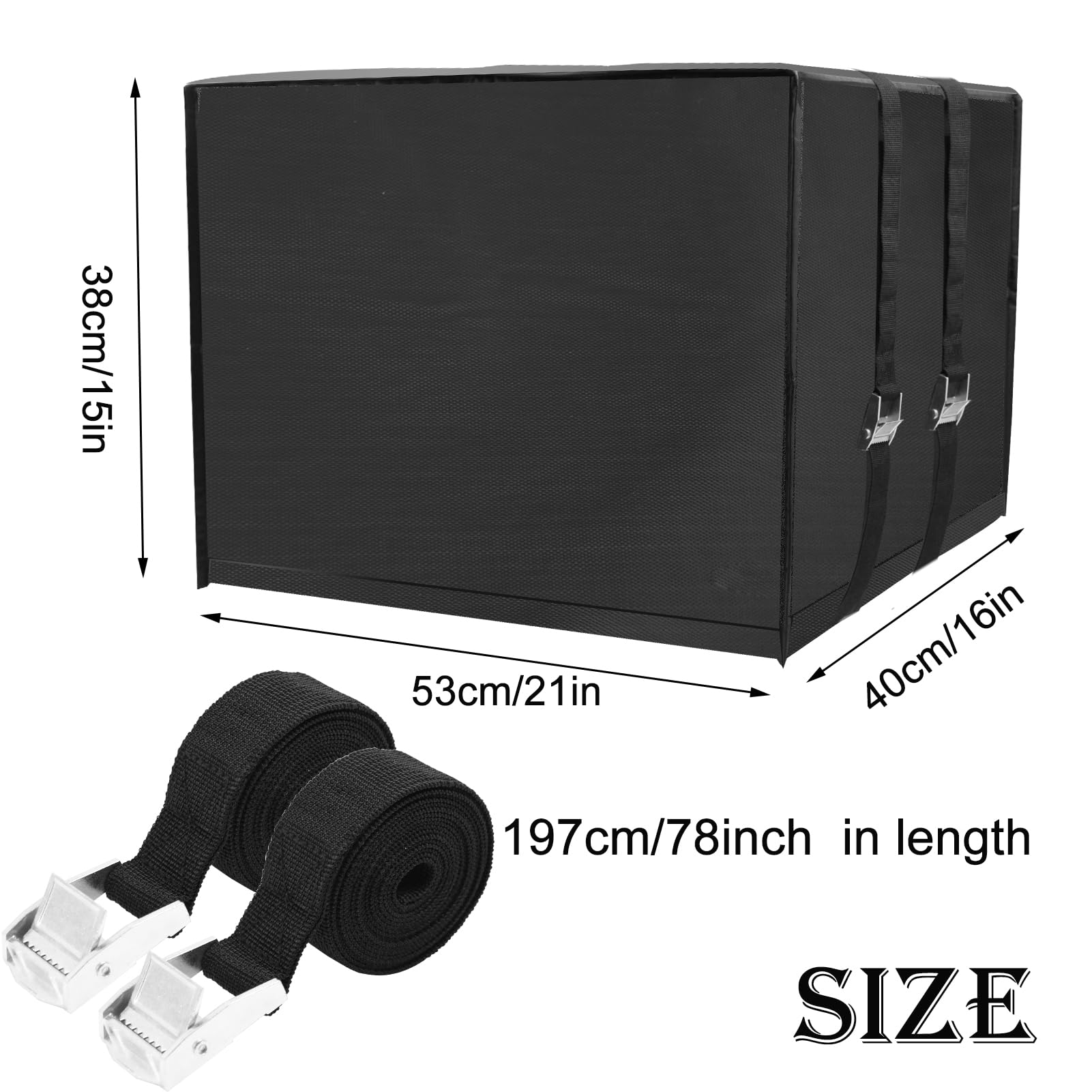 Insulated Air Conditioner Cover for Window Units, 3 Layers Waterproof Insulation Window Ac Cover Black Outdoor AC Protection Covers Dustproof Winter Window AC Cover for Outside Unit 21"L ร 15"H ร 16"D