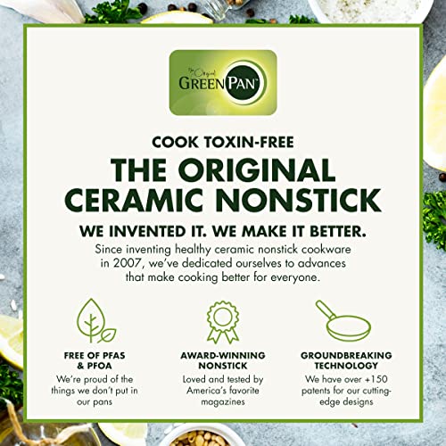 GreenPan Reserve 10" Tempered Glass Lid for Pots and Pans Cookware, Gold-Tone Handle with Matte Finish, Dishwasher and Oven Safe