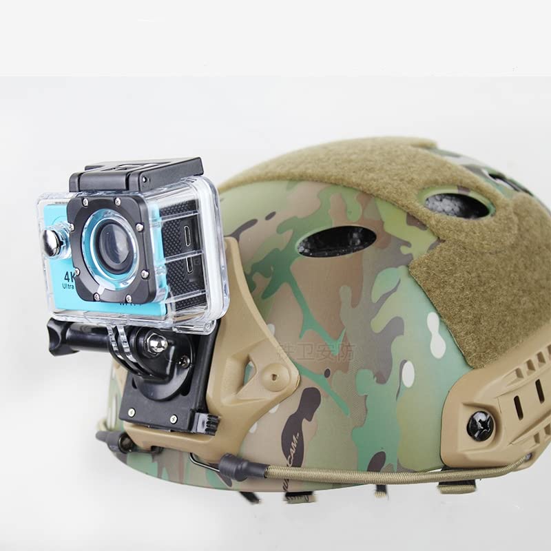 Tbest Helmet Fixed Mount, 90 Degree Rotation, for Camcorders, Cameras, SJCAM, YI Camera etc, Nylon & Plastic, Black, Helmet Camera Mount