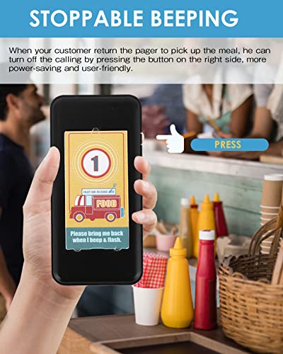 Crispaire Restaurant Pager System Pagers for Restaurants Waiting Buzzers Wireless Calling System Social Distancing Buzzer Long Working Distance Mute Function Food Truck Church Hospital (20 pagers)