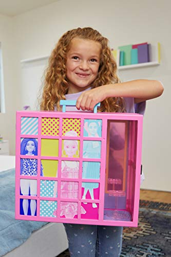 Barbie Dream Closet Playset with 30+ Clothes and Accessories Including 5 Outfits, Plus Mirror, Desk and Rotating Rack