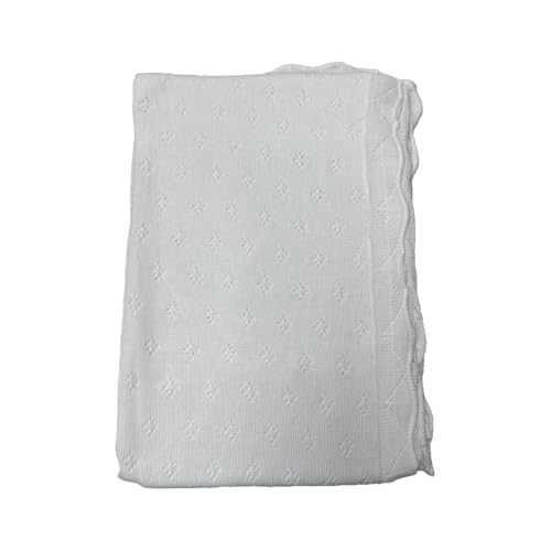 Swaddle Blanket - Baby Essentials | Baptism Christening Dedication Receiving Blankets Baby Wrap for Infant Newborns - Newborn Essentials Must Haves - 100% Viscose Shawls, 80 x 110 cm - White