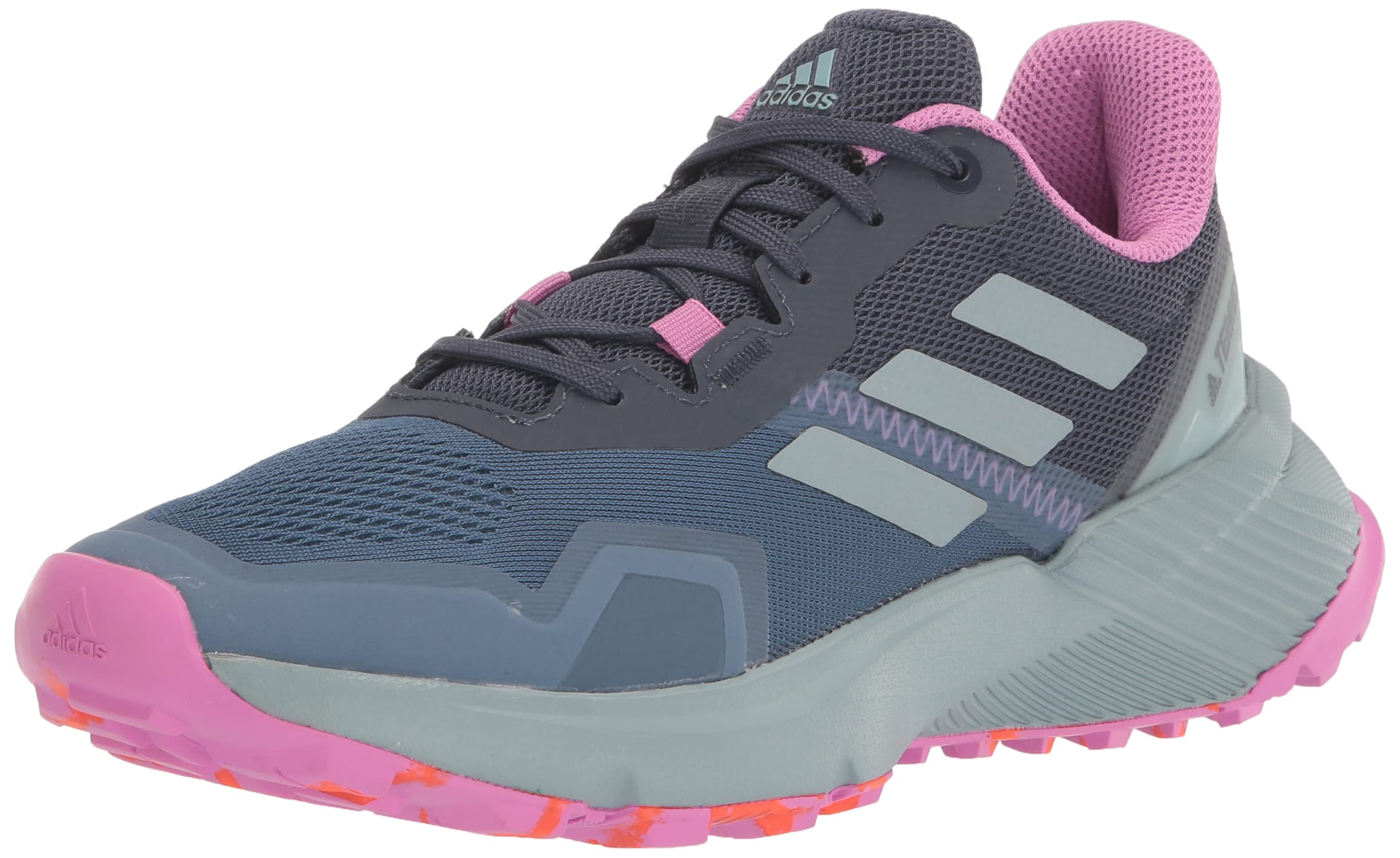 adidas Women's Terrex Soulstride Trail Running Shoe, Wonder Steel/Magic Grey Metallic/Pulse Lilac, 7.5