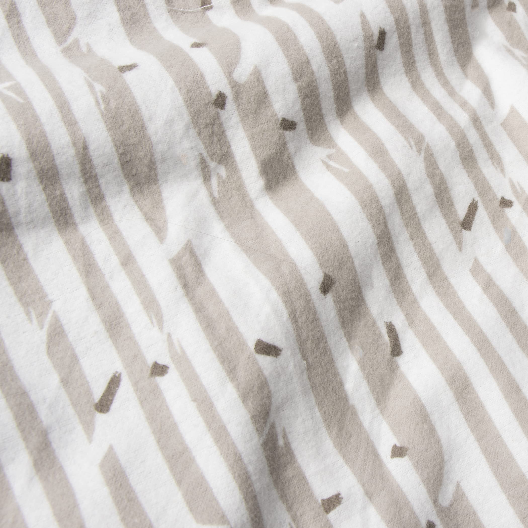 Trend Lab Birch Stripe Jumbo Deluxe Flannel Swaddle Blanket-Birch Stripe, 100% Cotton Flannel, Gray and White, 48 in x 48 in