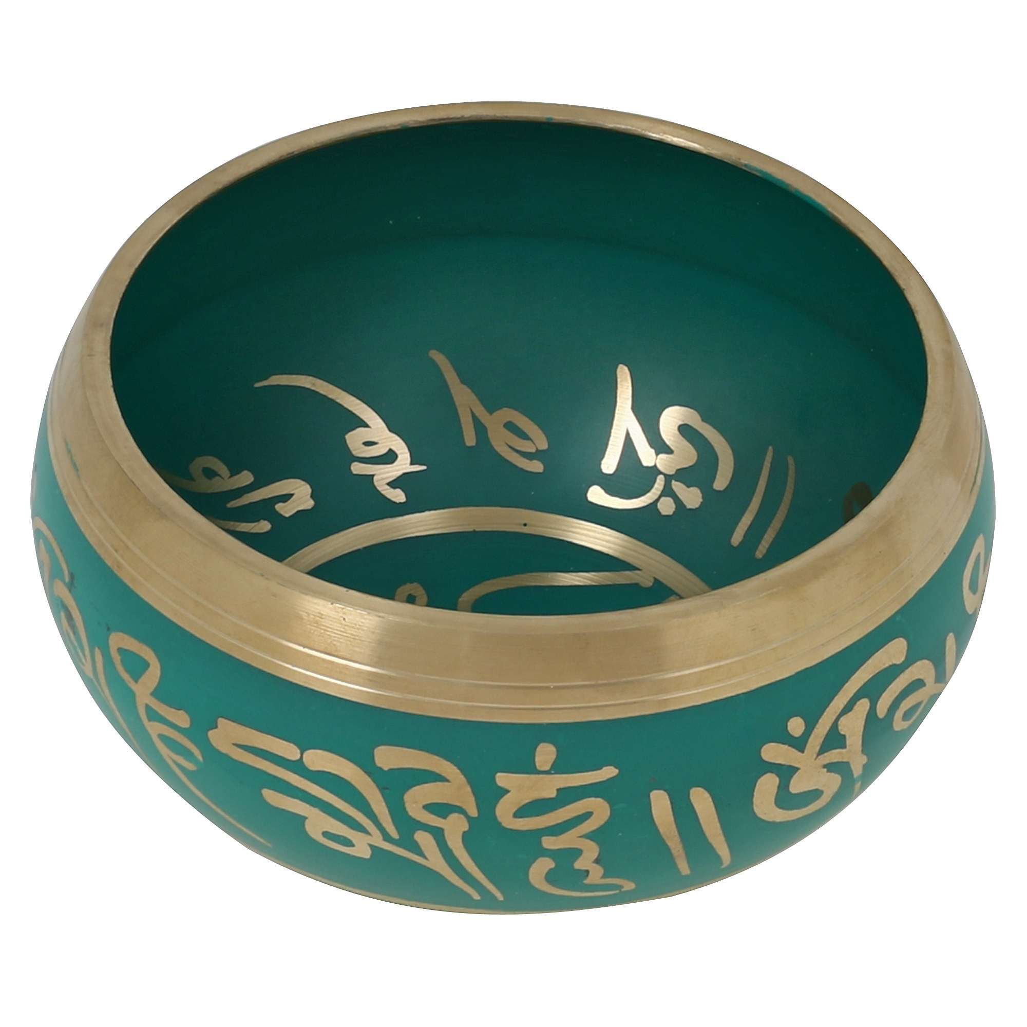 4 Inches Hand Painted Metal Tibetan Buddhist Singing Bowl Musical Instrument for Meditation with Stick and Cushion