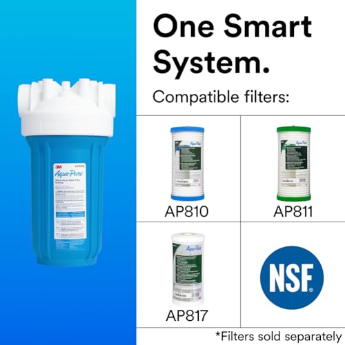 Aqua-Pure AquaPure AP800 Series Whole House Filter Housing AP801B, 5639201, Large Diameter, Blue Sump, 10 in (HAZD073341)