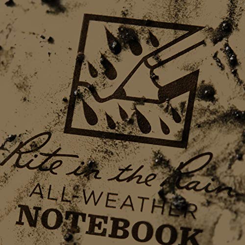 Rite in the Rain Weatherproof Side Spiral Notebook, 4.625" x 7", Tan Cover, Universal Pattern, 3 Pack (No. 973TL3)