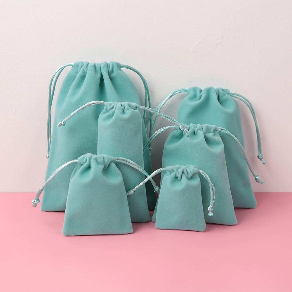 50Pcs/Lot Jewelry Velvet Drawstring Bag Gift Packaging Pouches Wedding Party Decoration Eyelashes Makeup Cotton Storage Bags