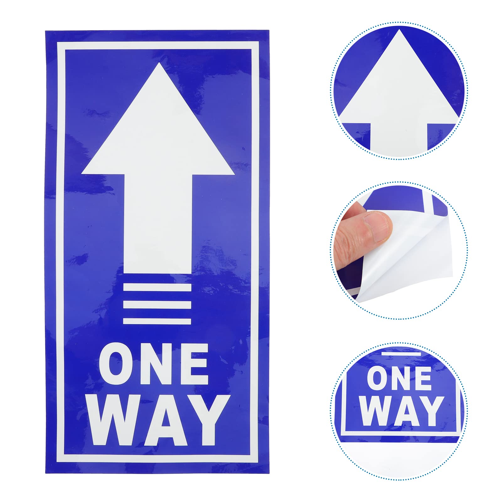 5pcs Point to Logo Sticker Direction Floor Sticker Warning Stickers One Way Floor Ground Sign Blue Stickers Indicator Caution Ground Label Carpet PVC Self-Adhesive 3D Pearlescent