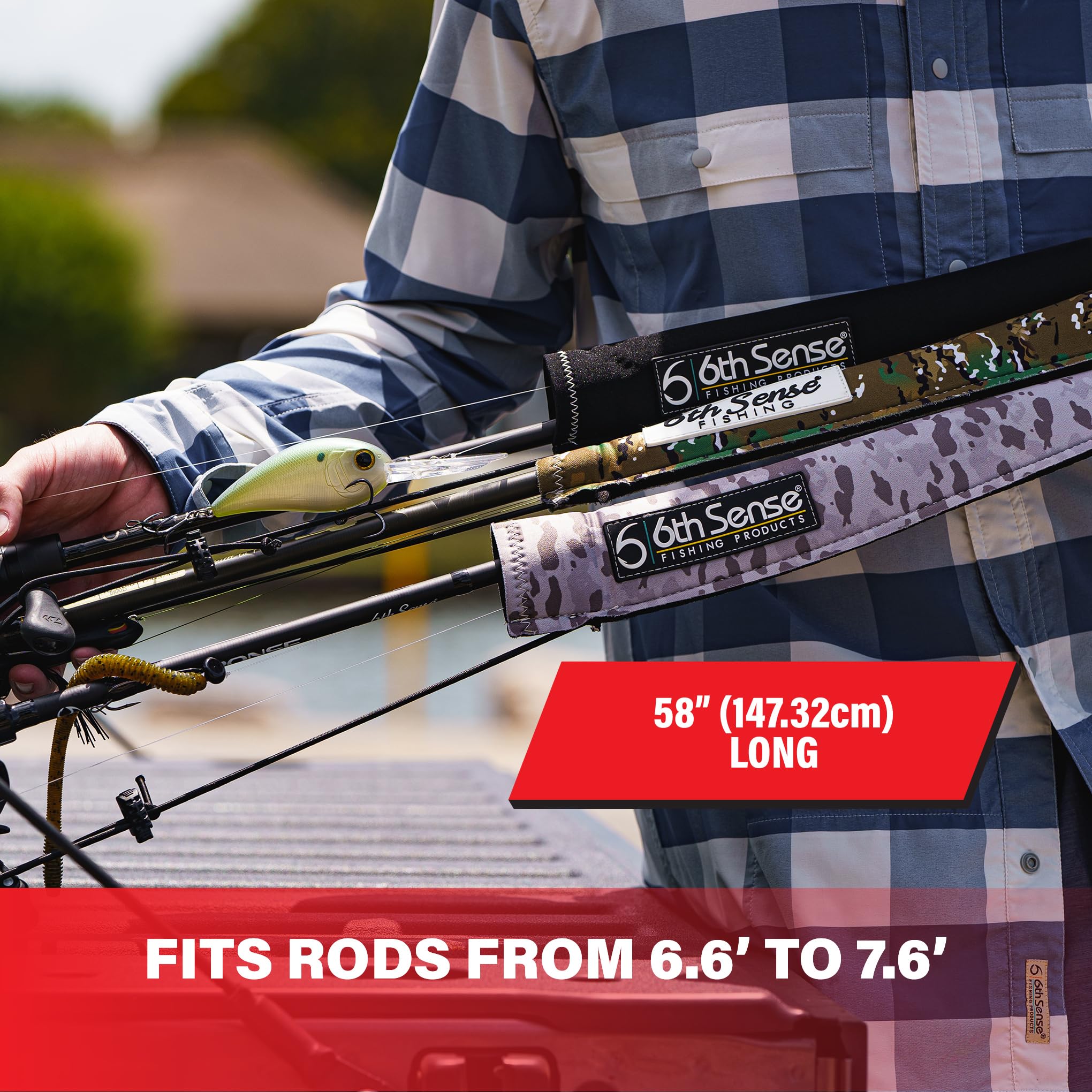 6th Sense Fishing Rod Sleeve (Baitcasting, Retro Camo)