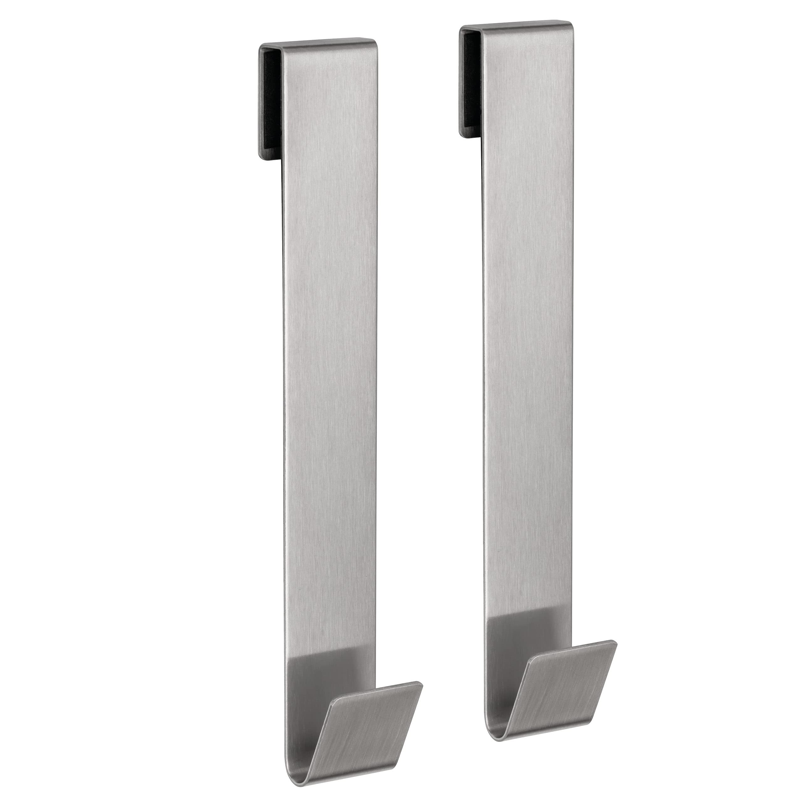 SimplyHooks 8" Shower Door Hooks, Silver, 2 Pack, Shower Towel Hook, Shower Door Hook for Frameless Glass Shower Door 3/8"(10mm)