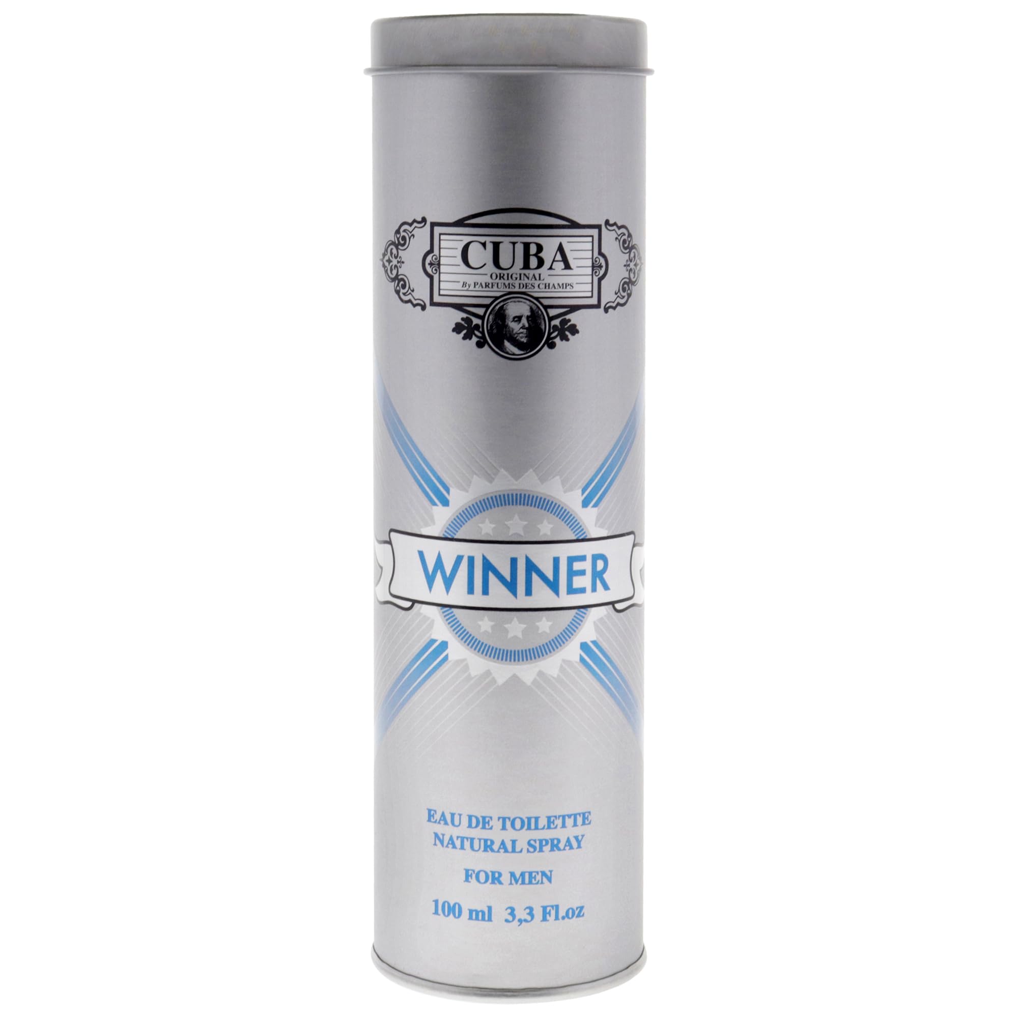 Cuba Winner Eau de Toilette Spray for Men, Multi color, 3.3 Ounce, 100 Ml