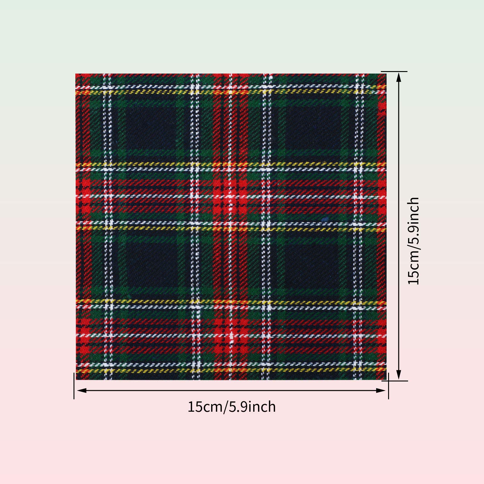 48 Pieces Christmas Buffalo Plaid Tartan Fabric Plaid Fabric Lodge Charm Pack for DIY Christmas Sewing Scrapbooking Quilting (5.9 x 5.9 Inch)