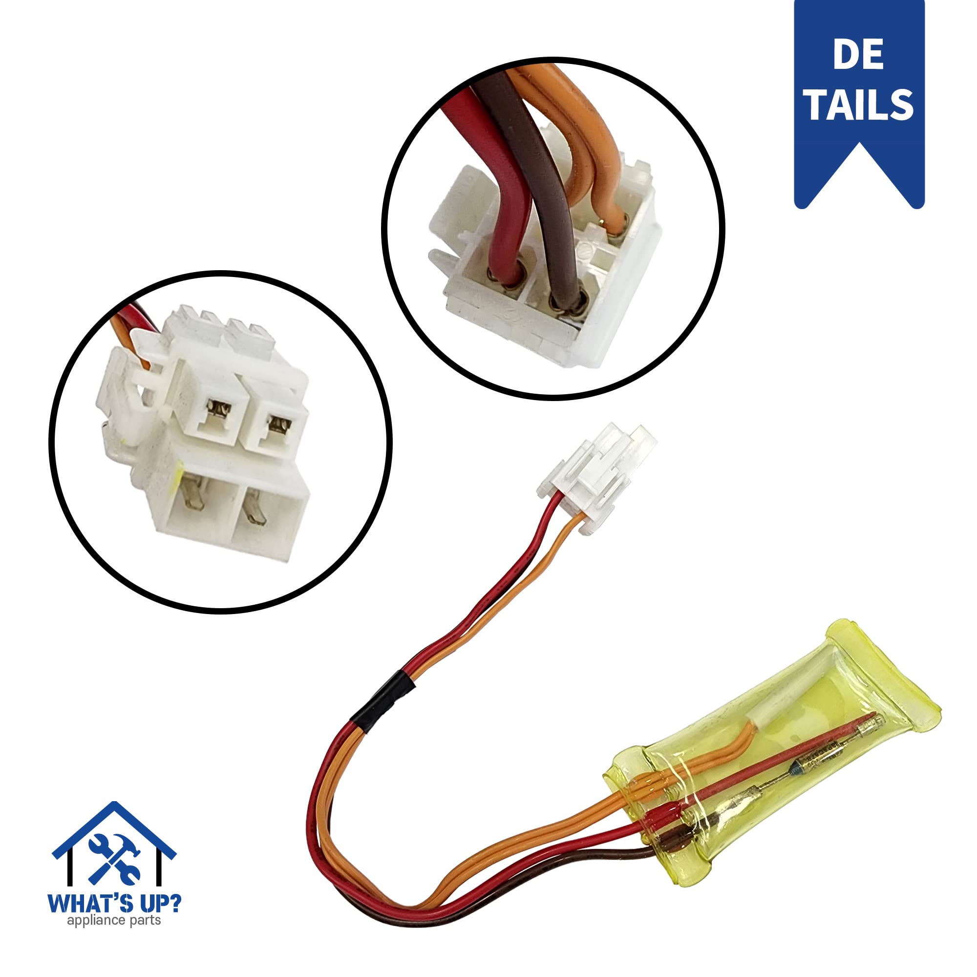 What's Up? 6615JB2005C Refrigerator Thermistor Defrost Sensor for LG Refrigerators Replaces 1268258 6615JB2005A AH3529338 EA3529338 PS3529338