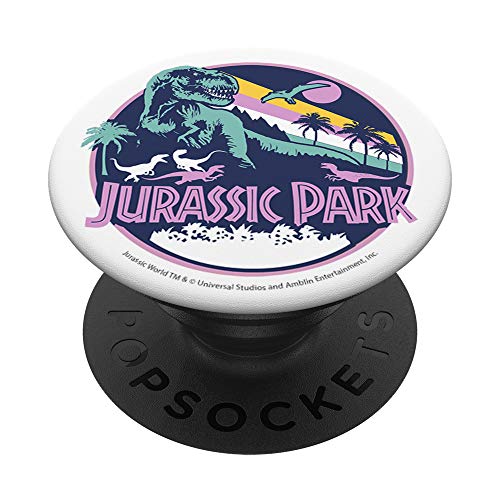 Jurassic Park Retro Rex Scene PopSockets PopGrip: Swappable Grip for Phones & Tablets