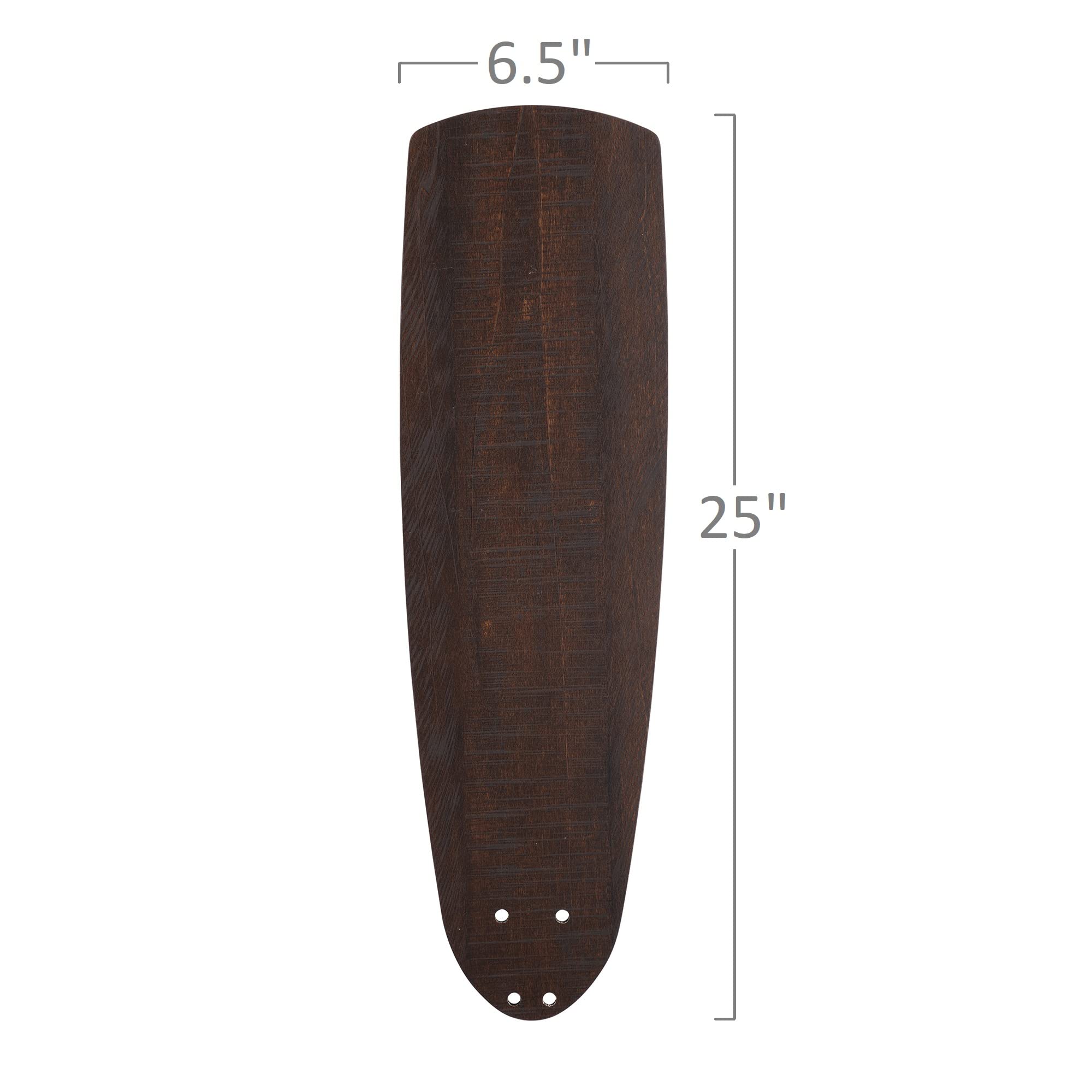 Luminance G60CO 25" Kathy Ireland Home Accessory Ceiling Fan Replacement, 25 Inch, Coffee Finish, Set of 5 Wood Veneer Blades