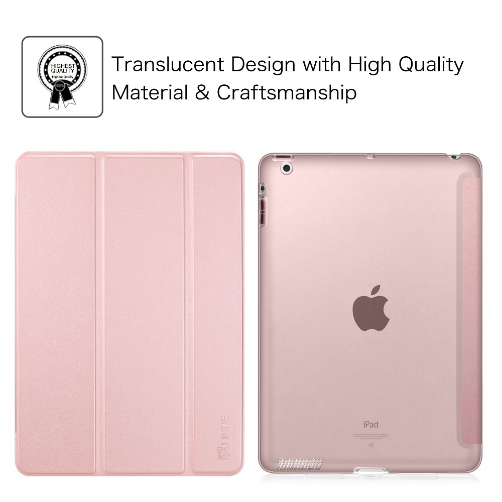 Fintie Case for iPad 4th Generation (2012 Model), iPad 3rd Gen (2012 Model), iPad 2 (2011 Model) 9.7 inch Tablet - Smart Slim Shell Translucent Frosted Back Cover Auto Wake/Sleep, Rose Gold