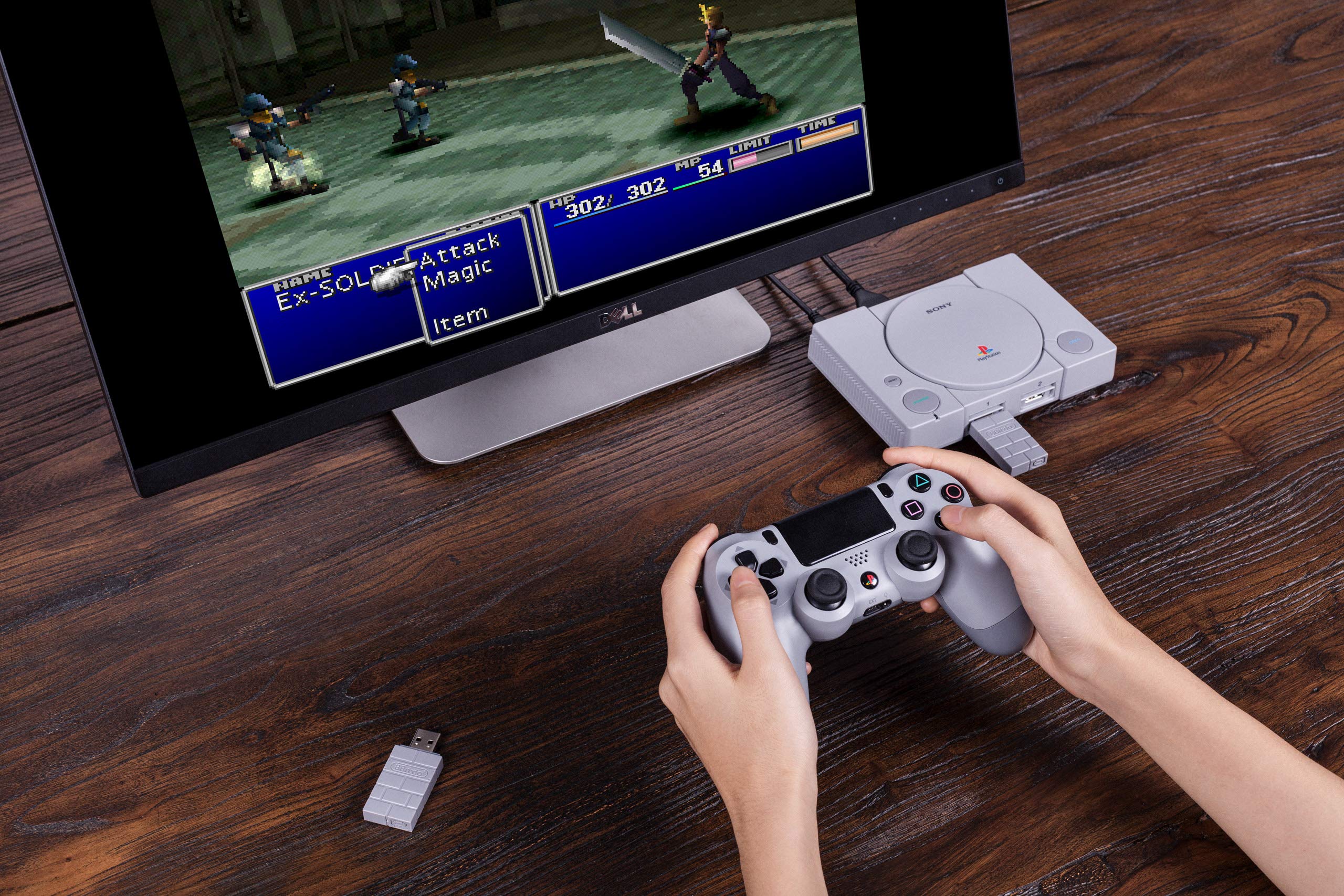 8Bitdo Wireless Bluetooth Adapter for PlayStation Classic, Switch/Switch OLED, Windows PC, Mac & Raspberry Pi - for PS4, PS3, Switch Pro Controller and More - PlayStation