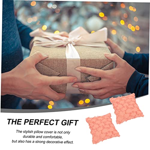 BESPORTBLE 2pcs Core for Shaped Covers Macrame Morocco Beding Design Pink Tassel Simple Cases Room Bed Lip Stylish Chic Hotel Protector Cotton Decor Chair Restaurant Pillowcase Practical