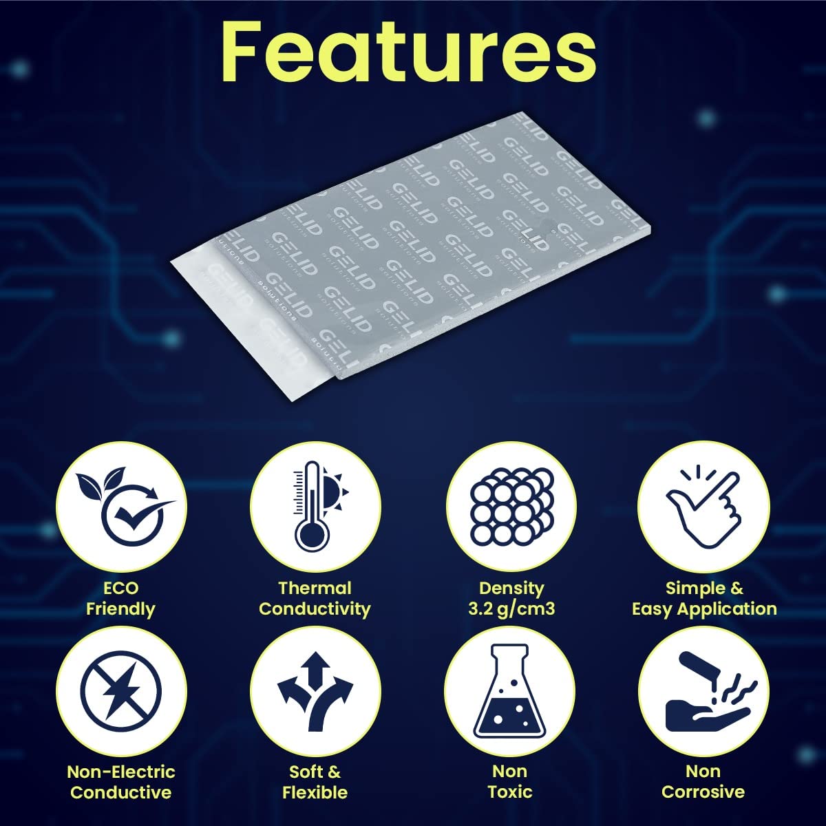 Gelid Solutions GP-Extreme Thermal Pad 80 x 40 x 2.0 mm Excellent Heat Conduction, Ideal Gap Filler Easy Installation Thermal Conductivity 12W