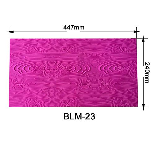 AK ART KITCHENWARE Woodgrain Fondant Impression Mat Silicone Cake Lace Mold Cake Texture Mat Pink BLM-23