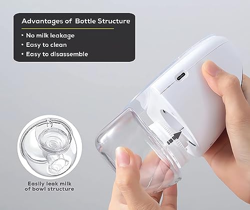 Breast Pump, Double Wearable Electric Breast Pump, Hands Free Breast Pump, Longer Battery Life, Rechargeable Portable Breast Pump with 3 Modes & 10 Levels,LED Display,2 Pack