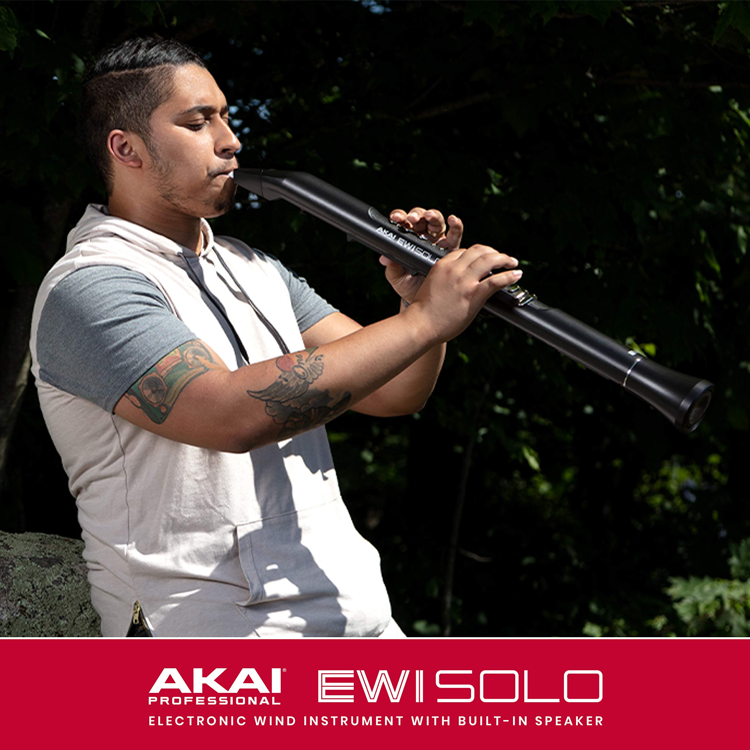 AKAI Professional EWI Solo - Electronic Wind Instrument With Built-in Speaker, Rechargeable Battery, 200 Sounds and USB MIDI Connectivity,Black