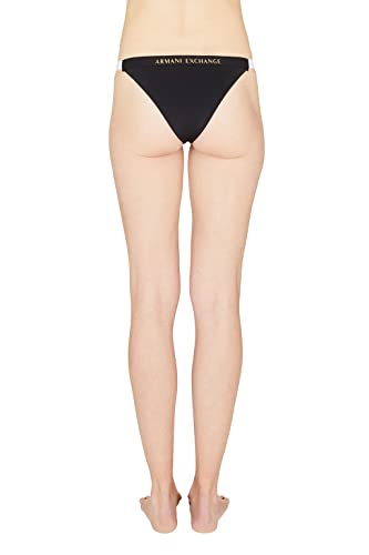 A|X ARMANI EXCHANGE Women's Standard Padded Basics by Armani Bikini Bottom, Nero/Bianco, Large