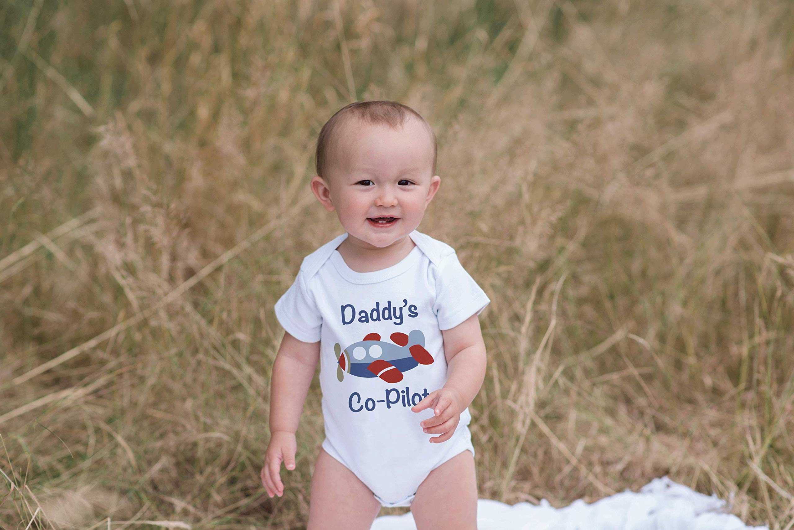 Custom Party Shop Baby Boy's Daddy's Co-Pilot Onepiece 0-3 Months Red and Blue