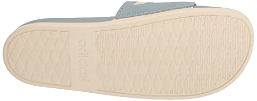 adidas Unisex Adilette Comfort Slide Sandal, Magic Grey/Wonder White/Gold Metallic, 19 US Women