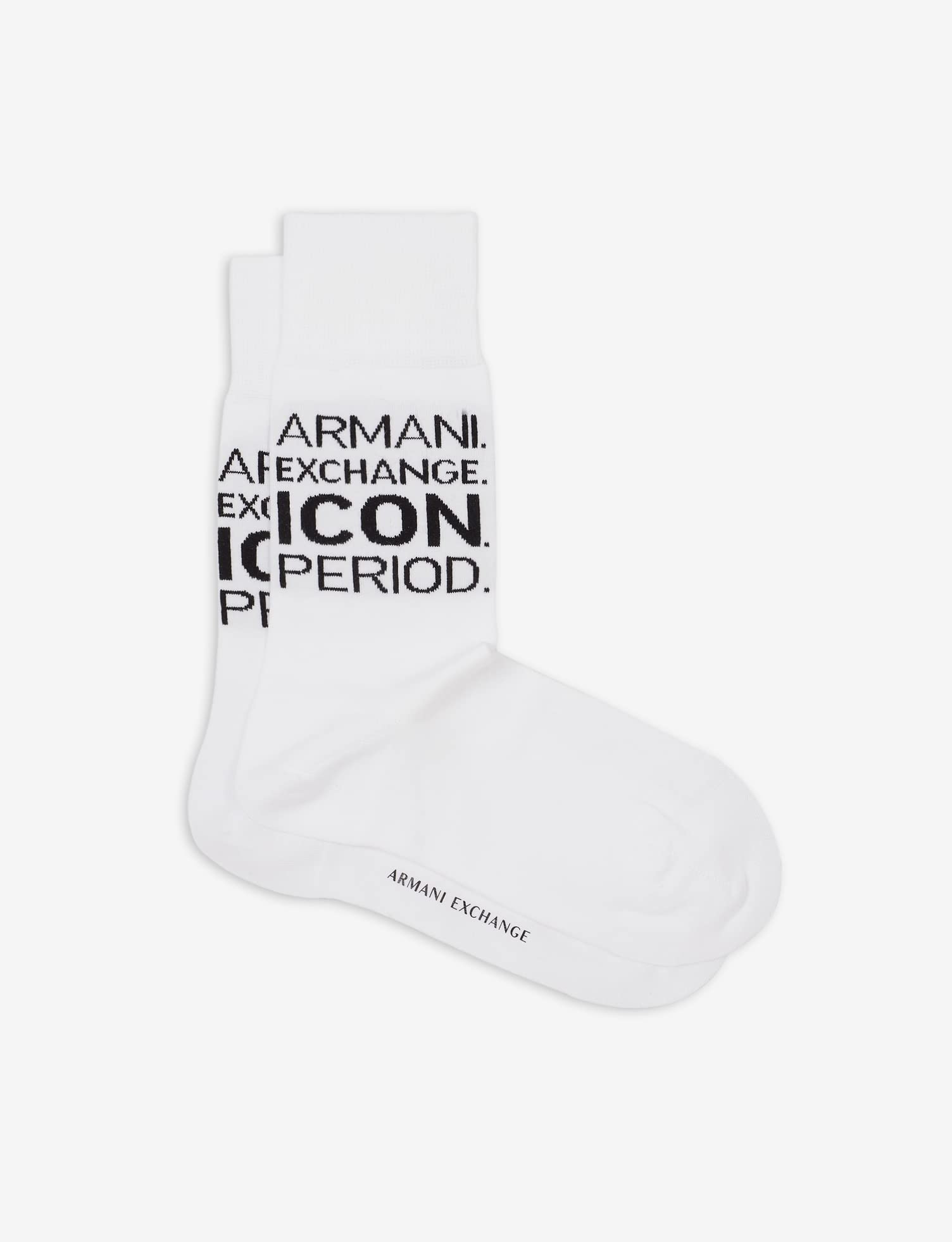 A|X ARMANI EXCHANGE womens Icon Logo Socks, White, One Size US