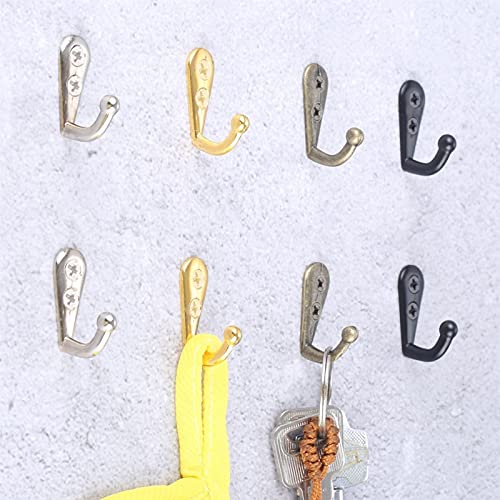 ANYUFEI 5Pcs Wall Hanger Curved Buckle Horn Lock Clasp Hook Zinc Alloy Door Wall Hooks Hanger Black/Gold/Silver/Bronze w/Screws (Size : A)