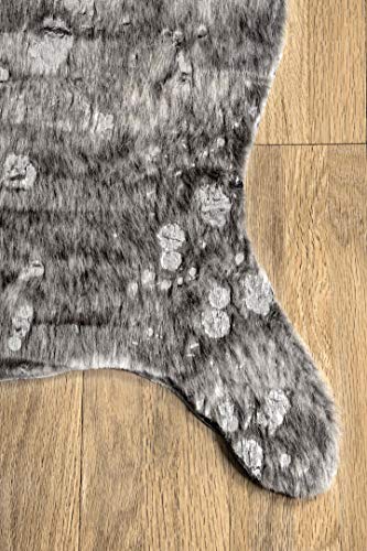 nuLOOM Bravo Spotted Faux Cowhide Area Rug, 5' x 6' 7", Grey