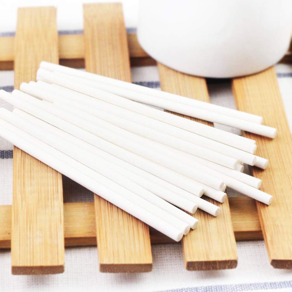 Anyumocz 400PCS 4-Inch White Lollipop Paper Sticks Cake Pops Stick for Candy,Chocolate,Cookie,Dessert