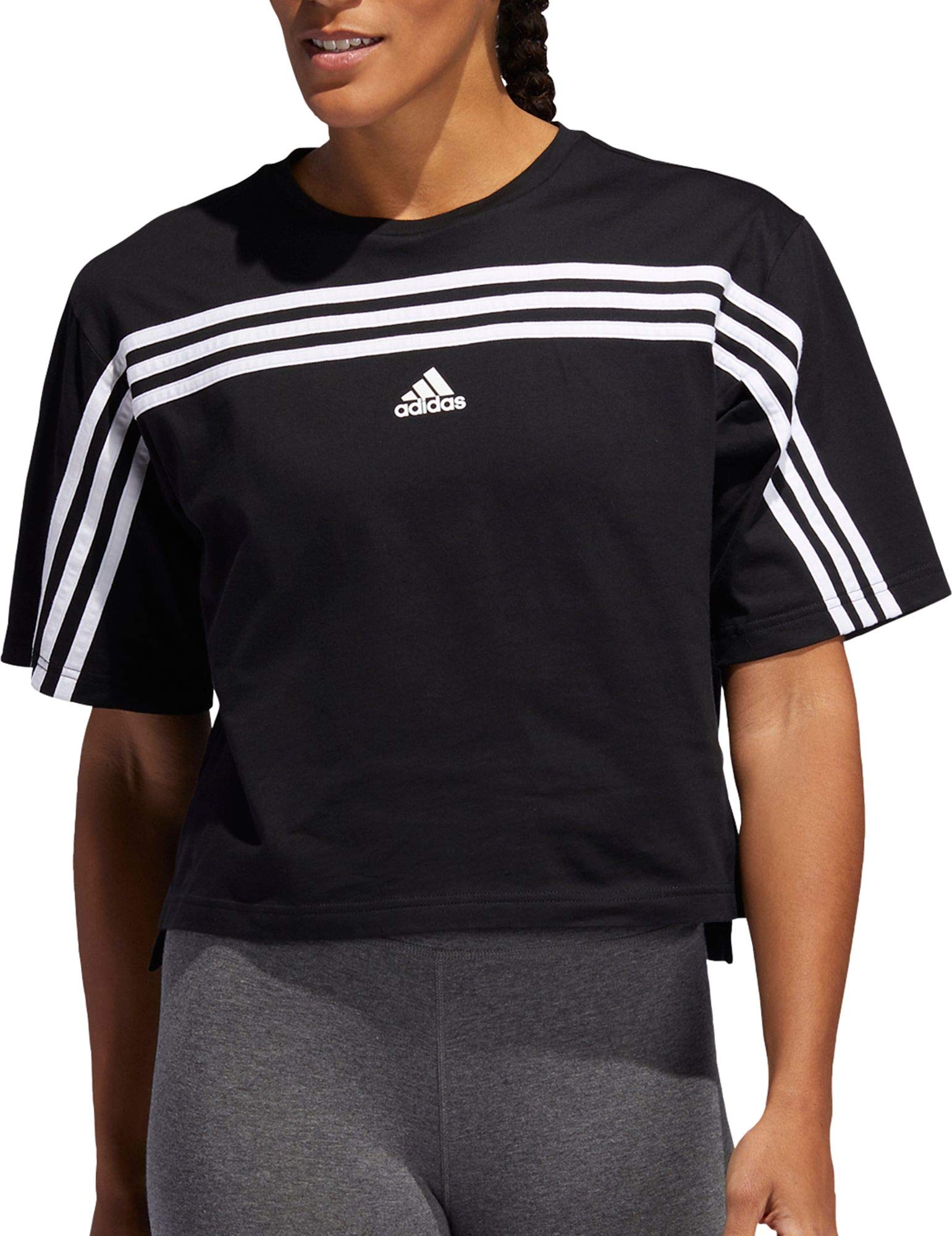 adidas Womens W MH RINGER TEE WHITE Size M