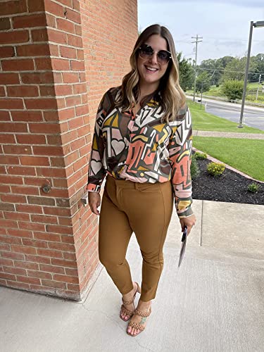 Blouses for Women Fashion 2021, Trendy Casual Button Down Shirts Tops, XS-3XL (Khaki Green, X-Small)