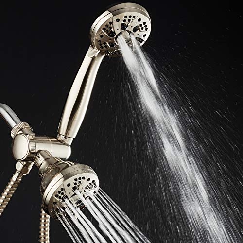 AquaDance Brushed Nickel High Pressure 3-way 48-setting Rain β Handheld Shower Head Combo β Angle Adjustable, Anti-Clog Jets, Tool-Free Installation - USA Standard Certified β Top U.S. Brand