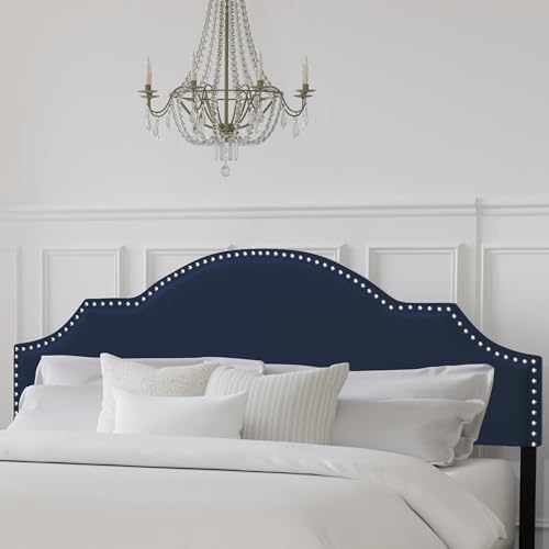 Hillsdale, Cynthia Upholstered King Adjustable Headboard, Navy